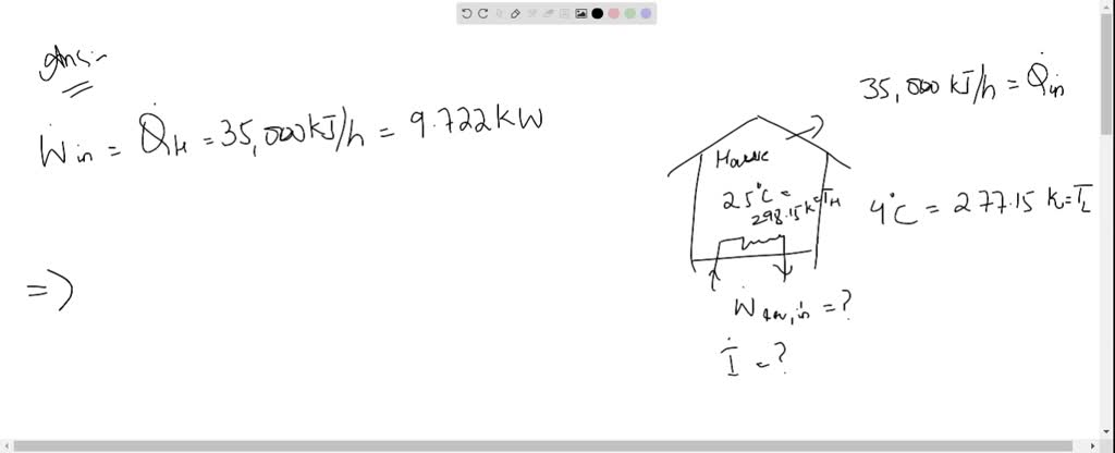 SOLVED: A house that is losing heat at a rate of 35,000 kJ / h when the ...