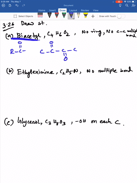 SOLVED: Draw the structures of the following molecules: (a) Biacety 1 ...