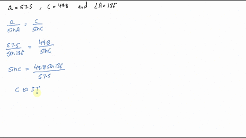 SOLVED:Two sides and an angle (SSA) of a triangle are given. Determine ...