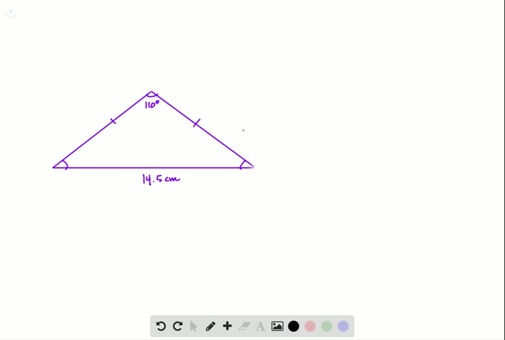 SOLVED: The base of an isosceles triangle measures 14.5 centimeters and ...