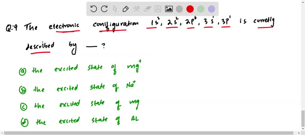 SOLVED:The electronic configuration 1 s^2, 2 s^2, 2 p^6, 3 s^1, 3 p^1 ...