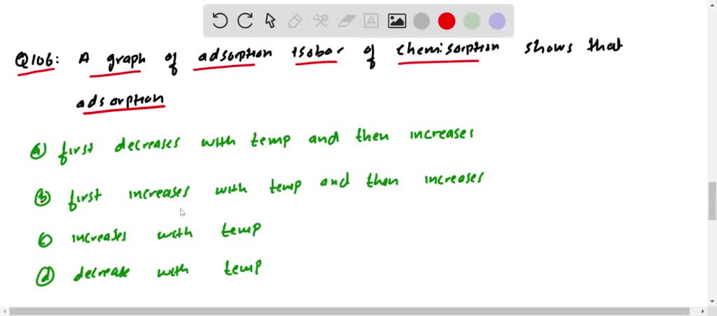 SOLVED:A graph of adsorption isobar of chemisorption shows that ...