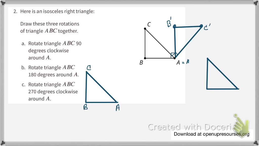 SOLVED Here Is An Isosceles Right Triangle Draw These Three Rotations 