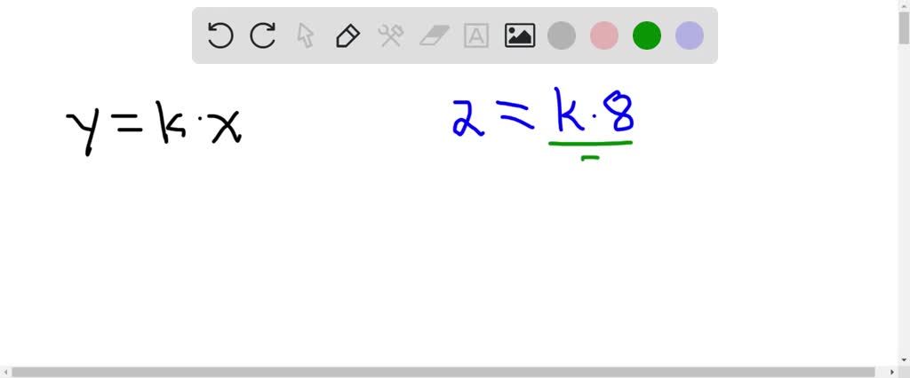SOLVED:Construct a mathematical model given the following. y varies directly as x, and y=2 when x=8.