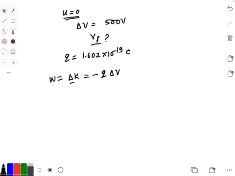 SOLVED:A proton, initially at rest, is accelerated through a potential difference of 500 . V ...