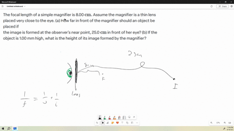 SOLVED:The focal length of a simple magnifier is 8.00 cm. Assume the ...