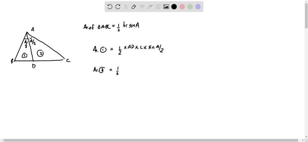 SOLVED:The internal bisectors of the angles of a triangle A B C meet ...