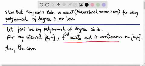 SOLVED:Prove (without using its error term) that Simpson's rule ...