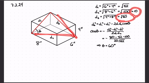 SOLVED:The rectangular box shown in the figure has dimensions 8^'' ×6^'' ×4^'' . Approximate the ...