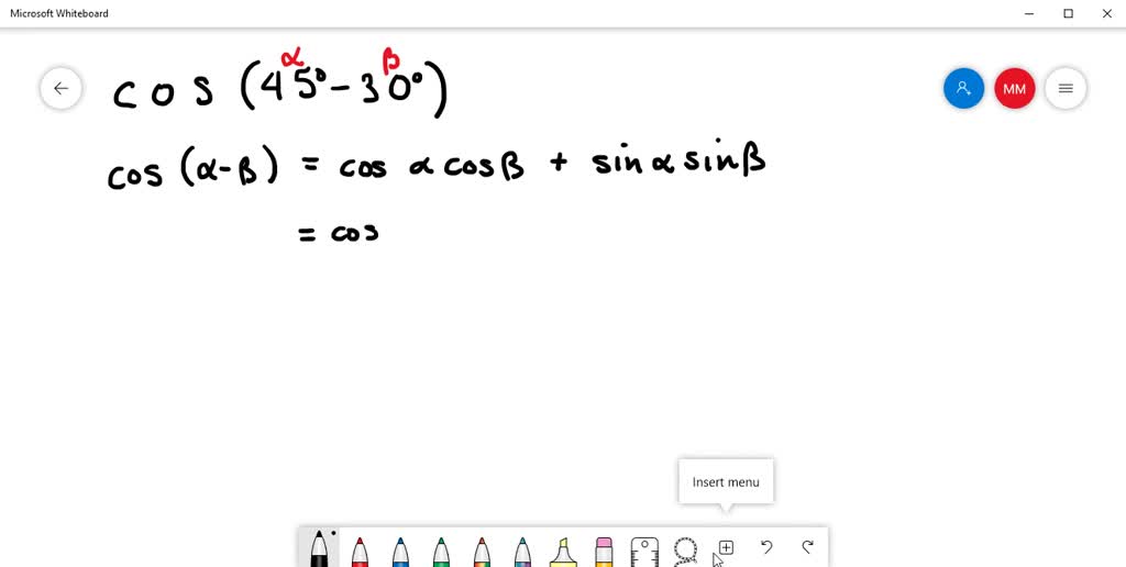 SOLVED:Use the formula for the cosine of the difference of two angles ...