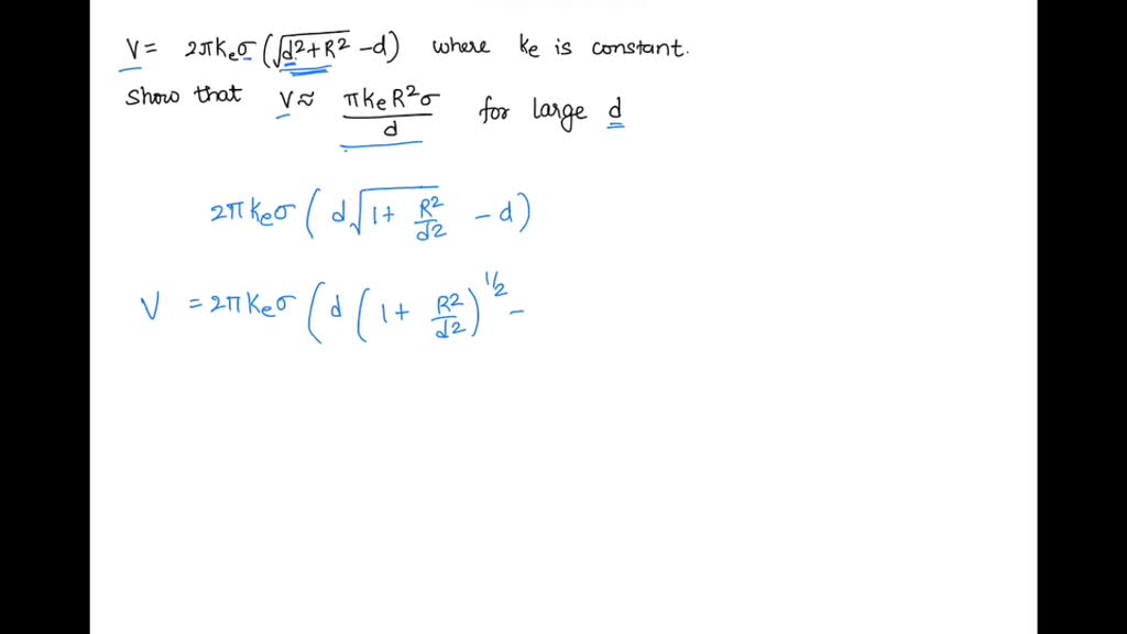 SOLVED:The potential on the axis of a uniformly charged disk is V(r)=(σ ...