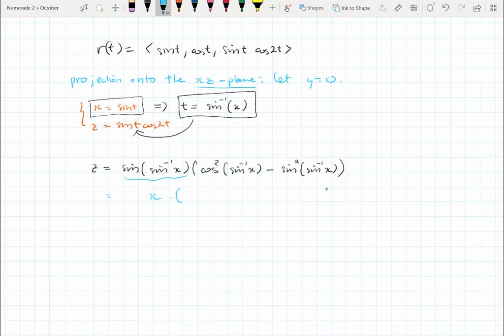 Solved In Exercises 23 And 24 Let 𝐫 T Sint Cost Sint Cos2 T Be The Parametrization Of The