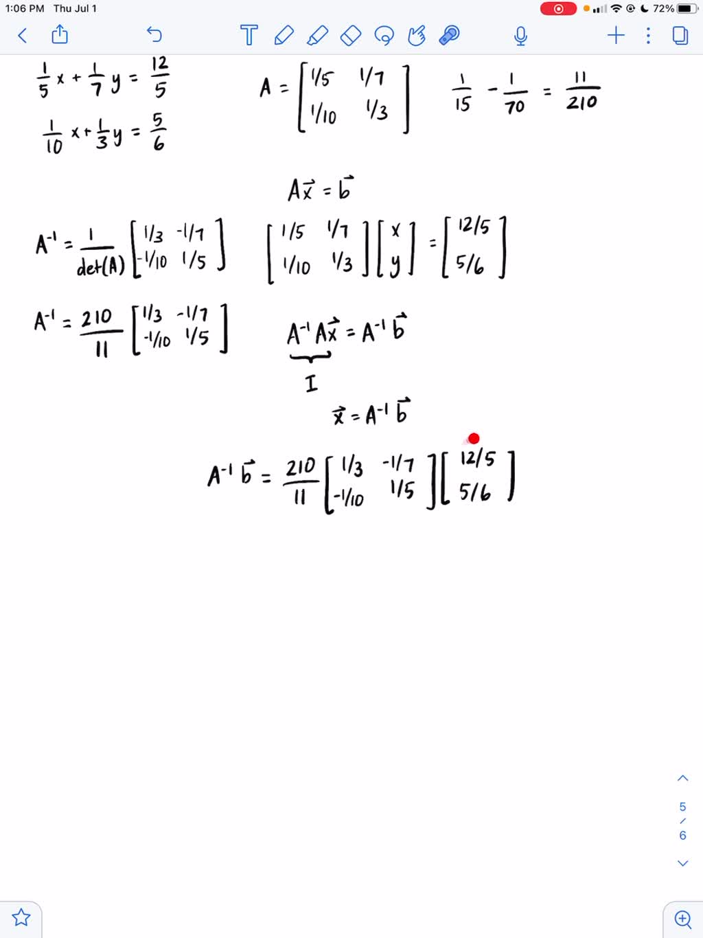 SOLVED:Solve each system using the inverse of the coefficient matrix ...