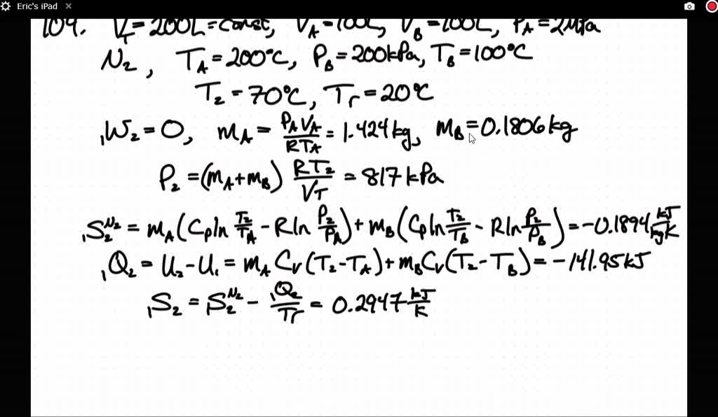 SOLVED:A rigid container with volume 200 L is divided into two equal volumes by a partition ...