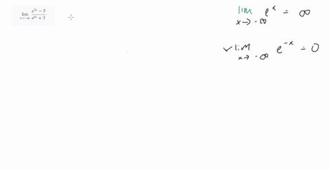 SOLVED:Find all values for the constant k such that the limit exists. limx →-∞ (e^2 x-5)/(e^k x+3)