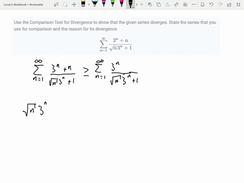 ⏩SOLVED:Use the Comparison Test for Divergence to show that the… | Numerade