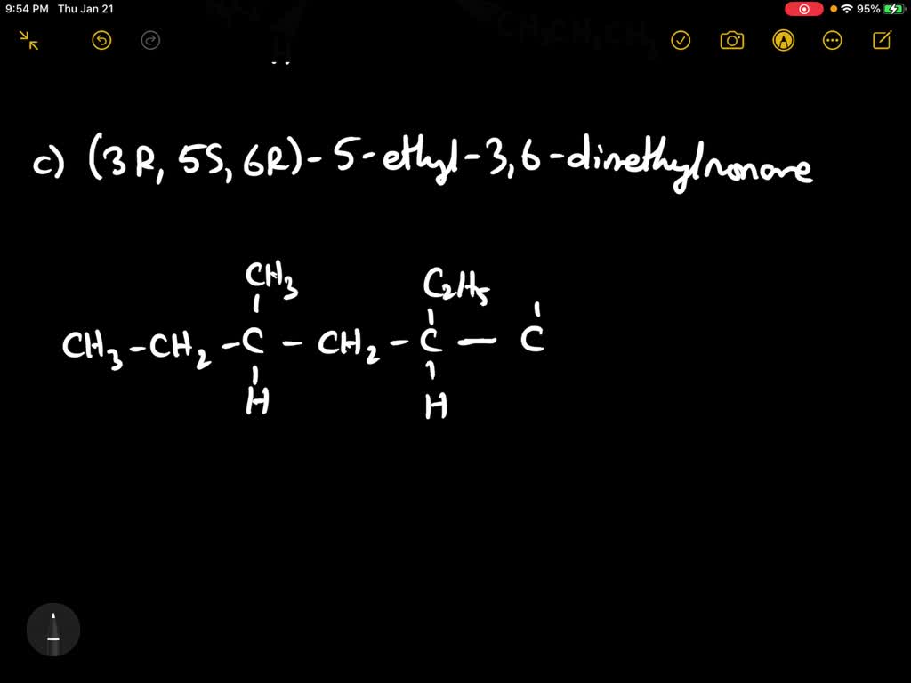 Draw the structure for each compound. a. (R)-3-methylhexane b. (4 R, 5 ...