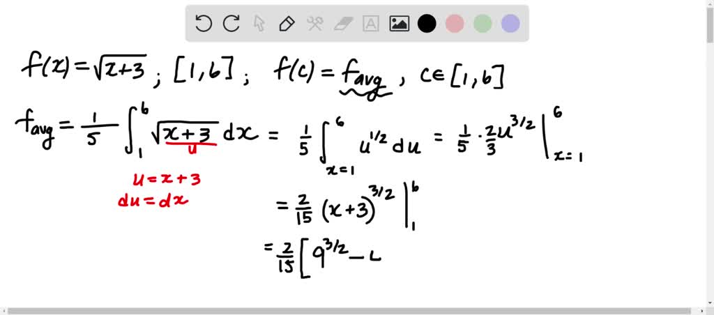 SOLVED:Find a value of c in the given interval for which f(c)=fave . f ...
