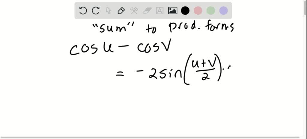 SOLVED: Fill in the blank to complete the trigonometric formula. cos u ...