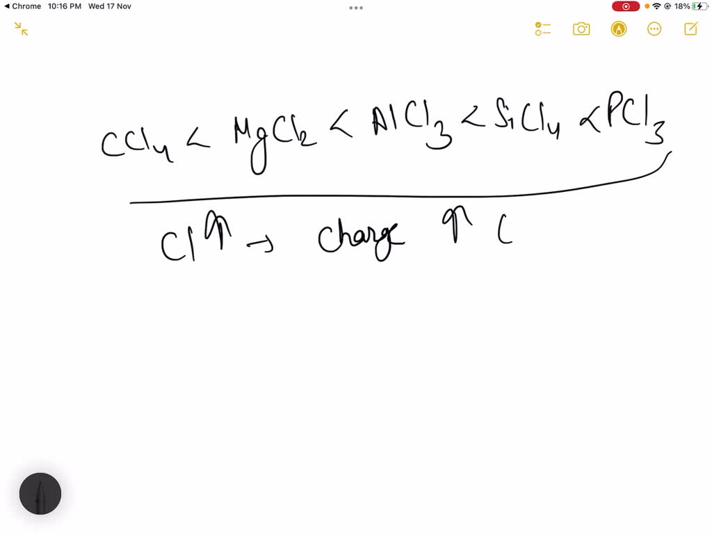 SOLVED:Increasing order of extent of hydrolysis:CCl4, MgCl2, AlCl3 ...