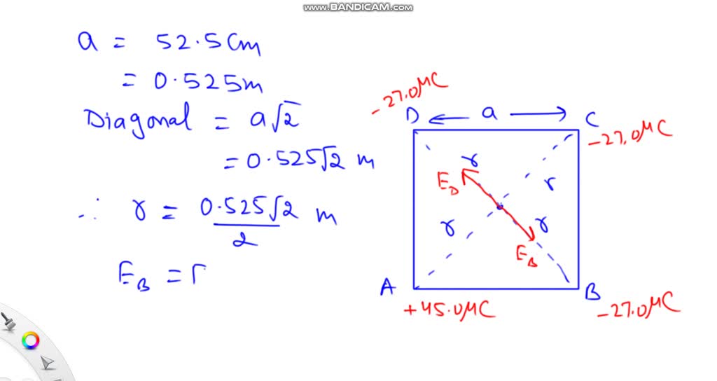 SOLVED: (II) Calculate the electric field at the center of a square 52. ...