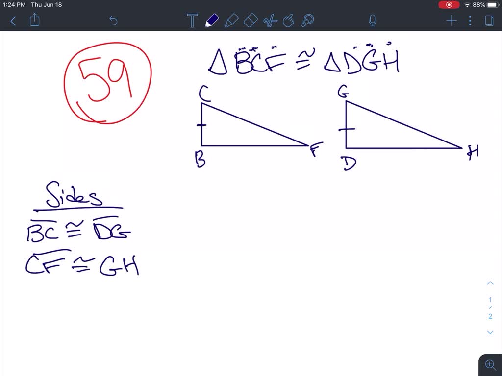 Name the corresponding congruent angles and sides for each pair of ...