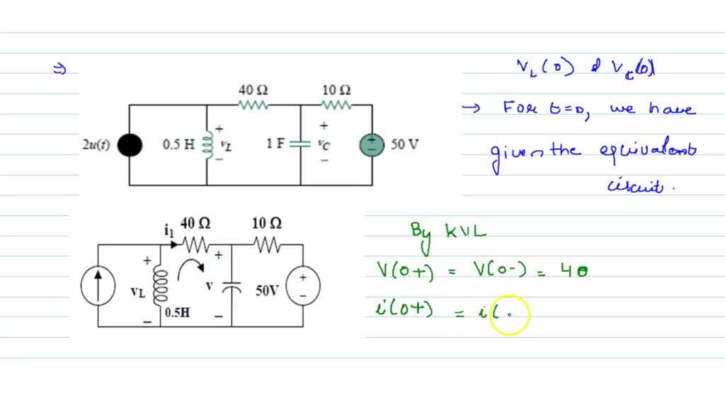 SOLVED: Consider the circuit in Fig. 8.77 . Find vL(0) and vC(0 ...