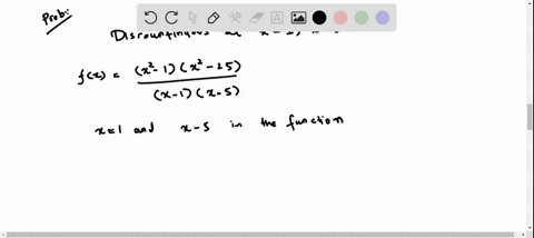SOLVED:Determine any function which is discontinuous at x=1 and x=5 but ...