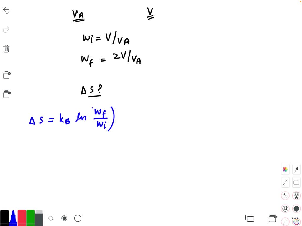 SOLVED:Suppose an atom of volume VA is inside a container of volume V ...