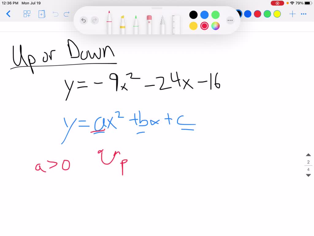 SOLVED:In the following exercises, determine if the following parabolas ...
