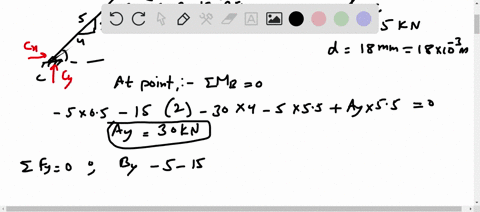 If P=20 kN, determine the average shear stress developed in the pins at ...