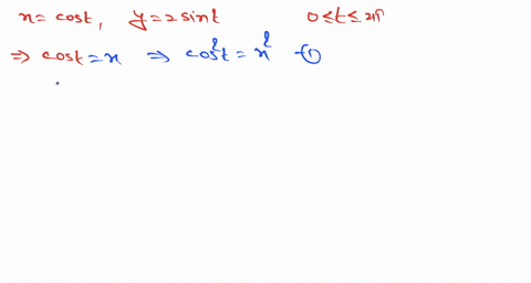 SOLVED:Find a rectangular equation equivalent to the given pair of parametric equations. x=cost ...