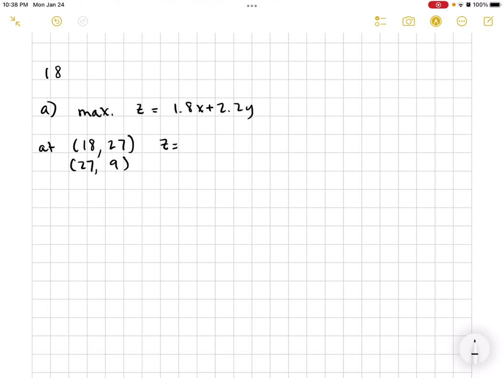 SOLVED:a. Determine the values of x and y that produce the maximum or ...