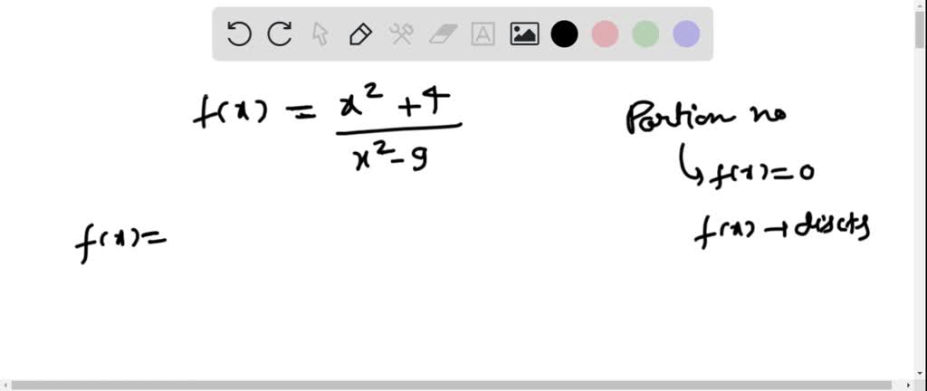 SOLVED:Find all partition numbers of the function. f(x)=(x^2+4)/(x^2-9)