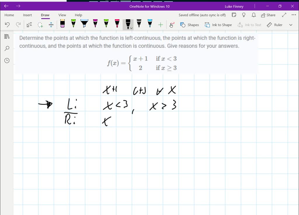 SOLVED:Determine the points at which the function is left-continuous ...