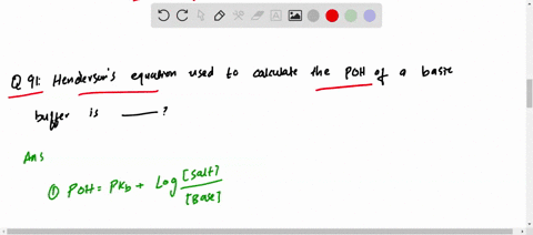 ⏩SOLVED:Henderson's equation used to calculate the pOH of a basic ...
