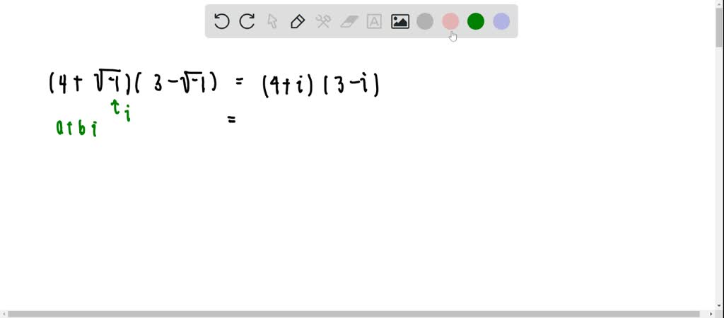 SOLVED:Simplify. Write all answers in a + bi form. (4)/(3+√(-1))