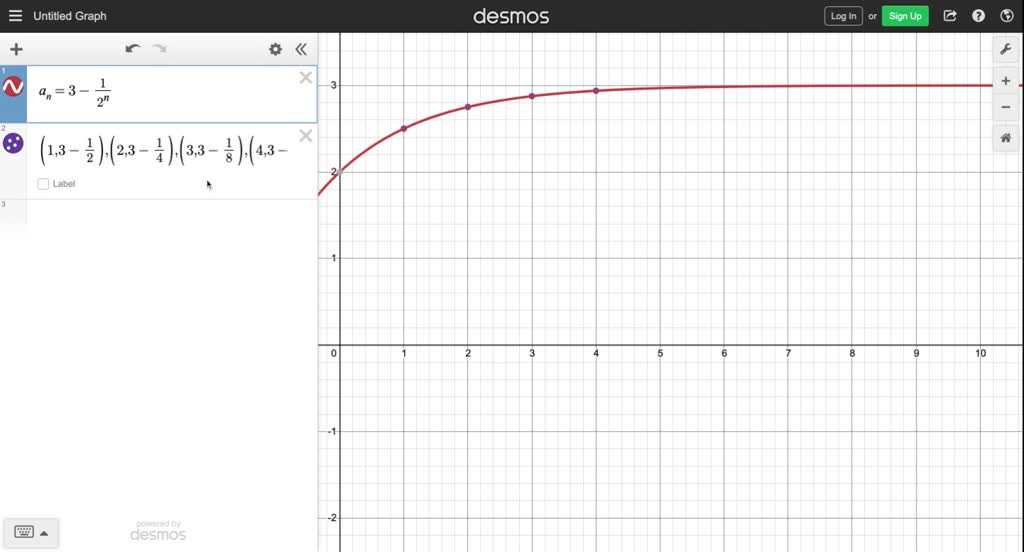 SOLVED:Use a graphing utility to graph the first 10 terms of the sequence. Use the graph to make ...