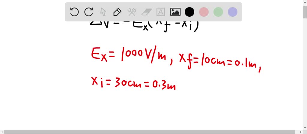 SOLVED:What is the potential difference between xi=10 cm and xf= 30 cm ...