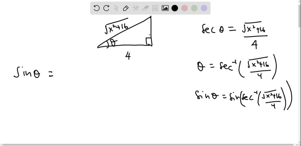 SOLVED:Draw a right triangle to simplify the given expressions. sin(sec ...