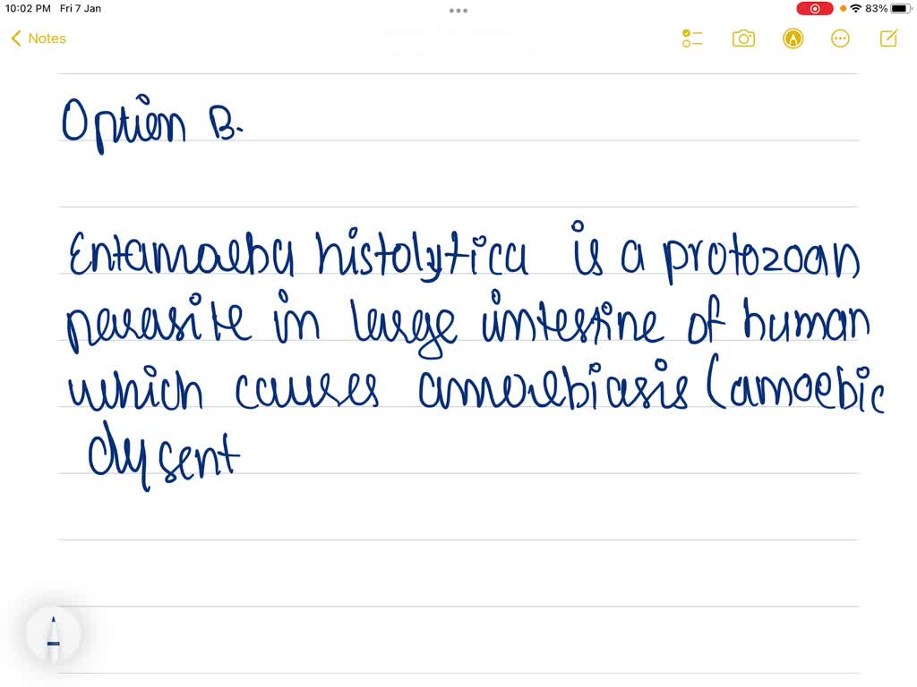 SOLVED:Entamoeba histolytica causes in humans. (a) Histolysis (b ...