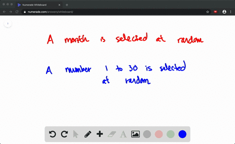 SOLVED:A month is selected at random; a number from 1 to 30 is selected ...
