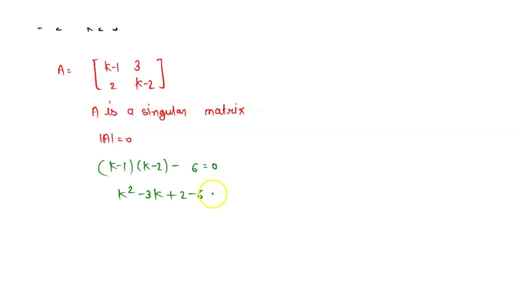Matrices Singulares En los ejercicios 53 a 56, Encuentre el valor(es ...