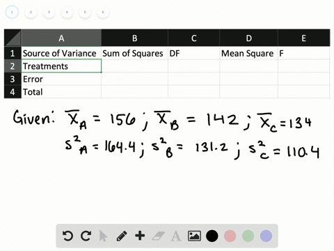 SOLVED:The following data are from a completely randomized design. a. Compute the sum of squares ...