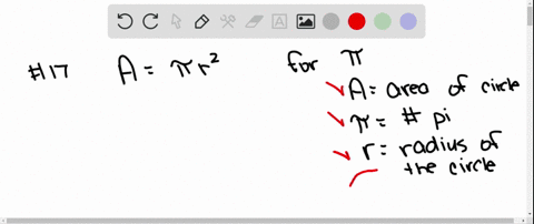 SOLVED:Solve each formula for the indicated letter. A=πr^2, for π(Area ...