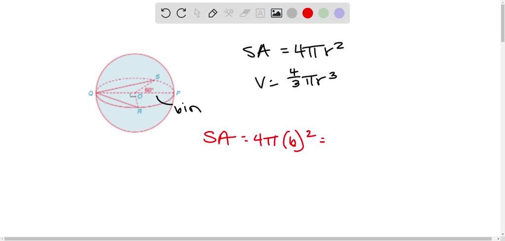 SOLVED:Find the approximate surface area and volume of the sphere if O ...