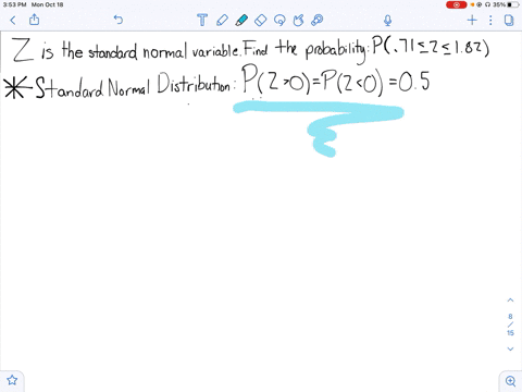 SOLVED:In Exercises 1-8, Z is the standard normal variable. Find the ...