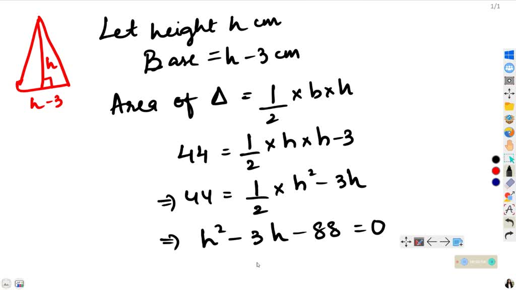 SOLVED:A sign has the shape of a triangle. The length of the base is 3 ...