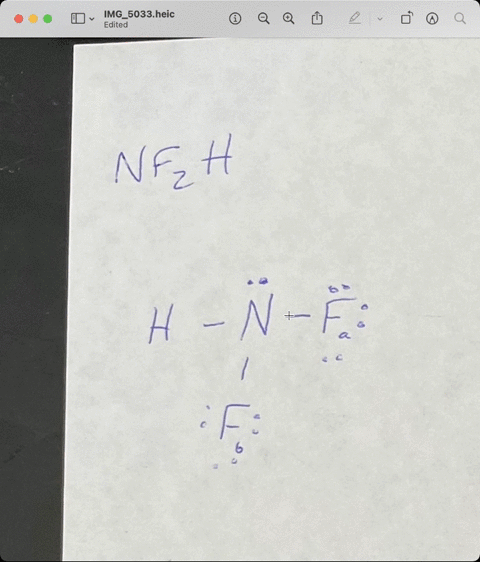 SOLVED:Draw a Lewis dot diagram for NF2 H, and use the oxidation-state ...