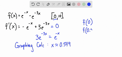SOLVED:a. Use the algorithm for finding extreme values to determine the absolute maximum and ...